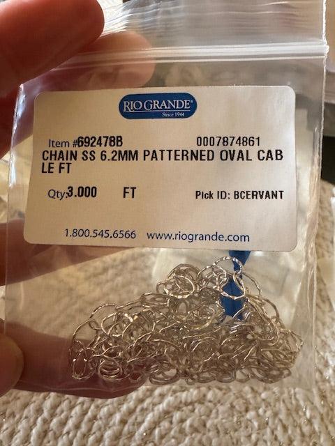 Sterling Silver 5.4mm Hammered Flat Oval Cable Chain, 3ft – Amy ...